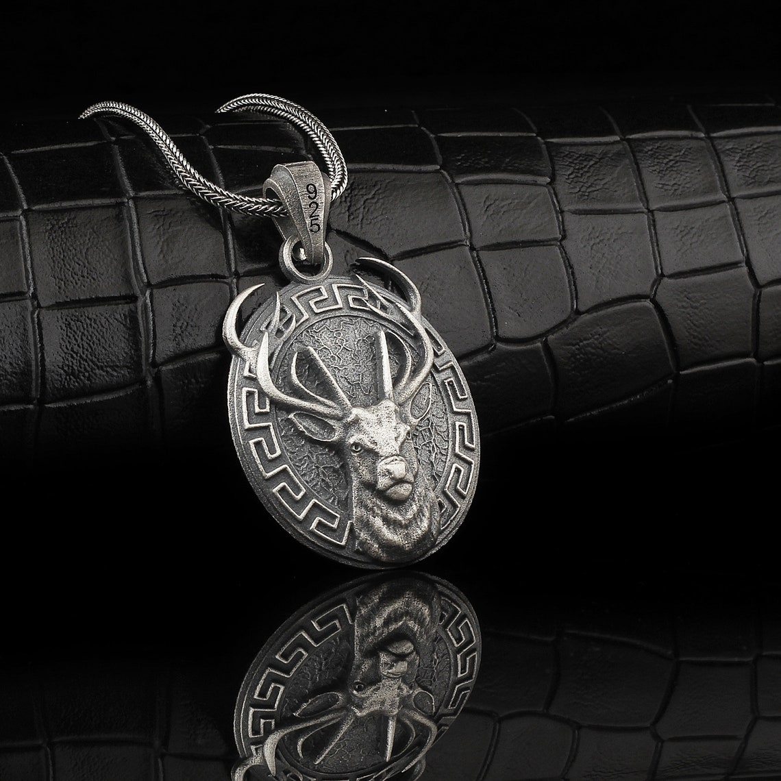 Celtic Stag Necklace Sterling Silver Deer Pendant Reindeer - Etsy