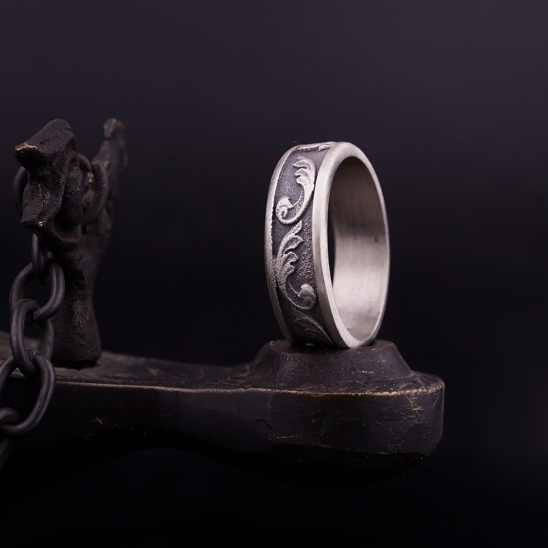 Swan Ring, Black Swan Ring Sterling Silver, Silver White Swans Ring ...