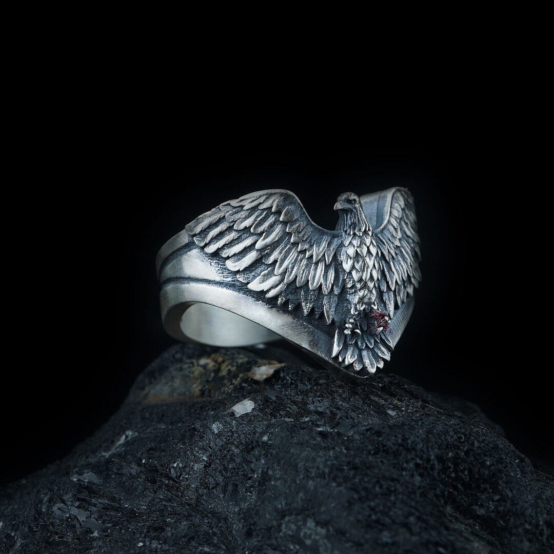 Silver Eagle Ring, American Eagle Rings, National Emblem Ring, Sterling ...