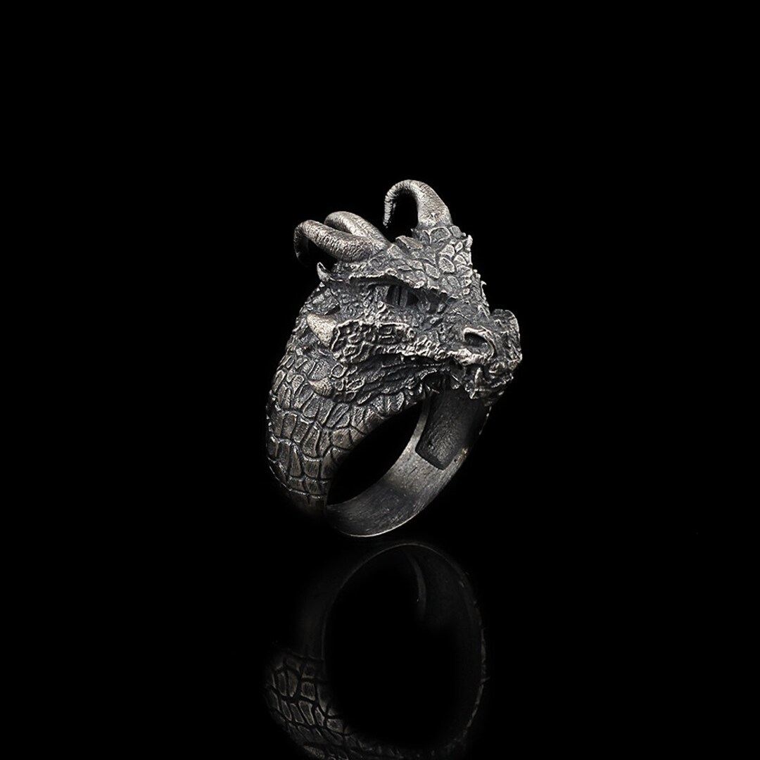 Mens Sterling Silver Dragon Ring Handmade Dragon Ring 3D - Etsy