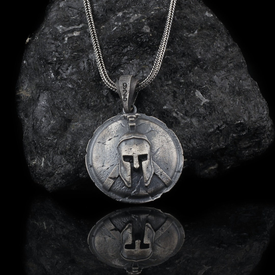 Spartan Shield Necklace Sterling Silver Spartan Necklace - Etsy