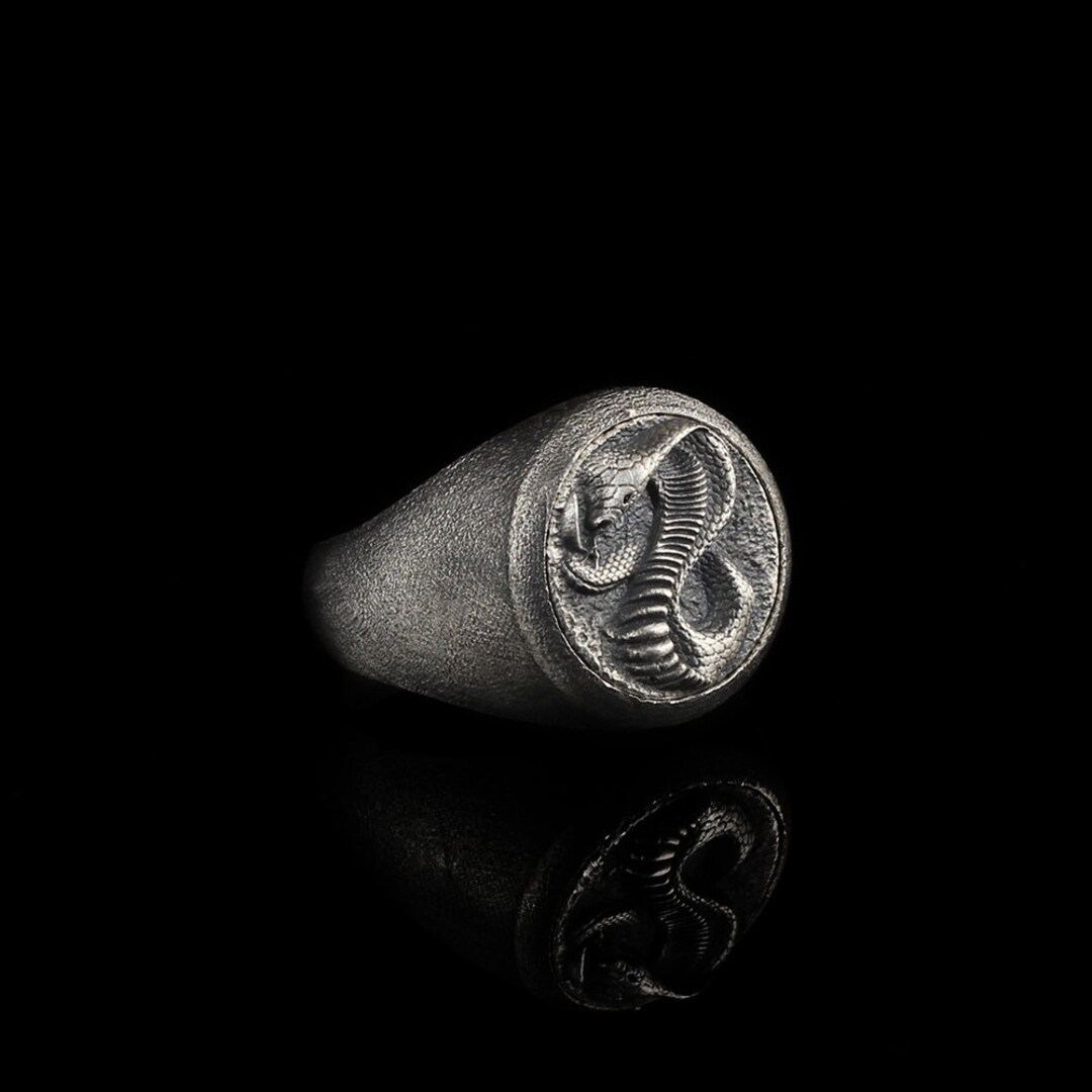 Snake Signet Ring Silver Snake Ring Mens Snake Ring - Etsy
