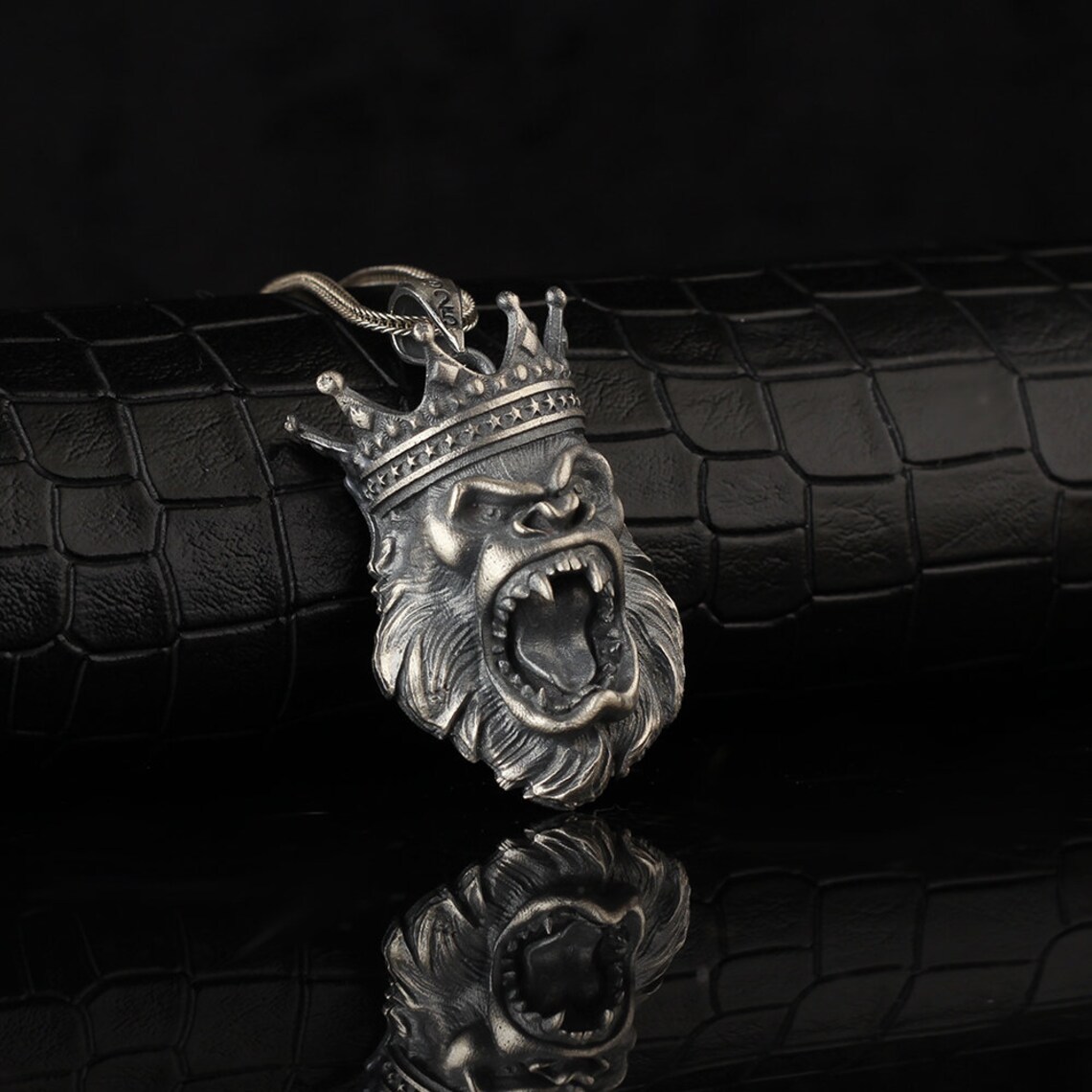 Gorilla Necklace Sterling Silver King Kong Necklace Gorilla - Etsy