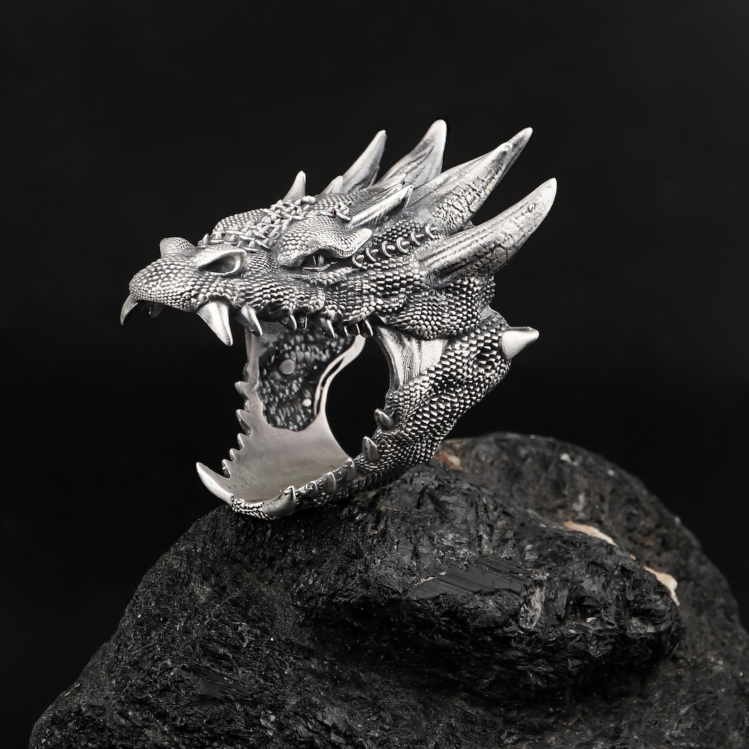 Silver Dragon Ring for Men Chinese Dragon Ring 925 Silver - Etsy