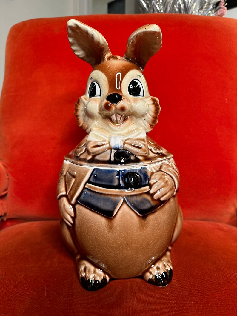 Vintage Brown Rabbit Cookie Jar Royal Sealy Japan - Etsy