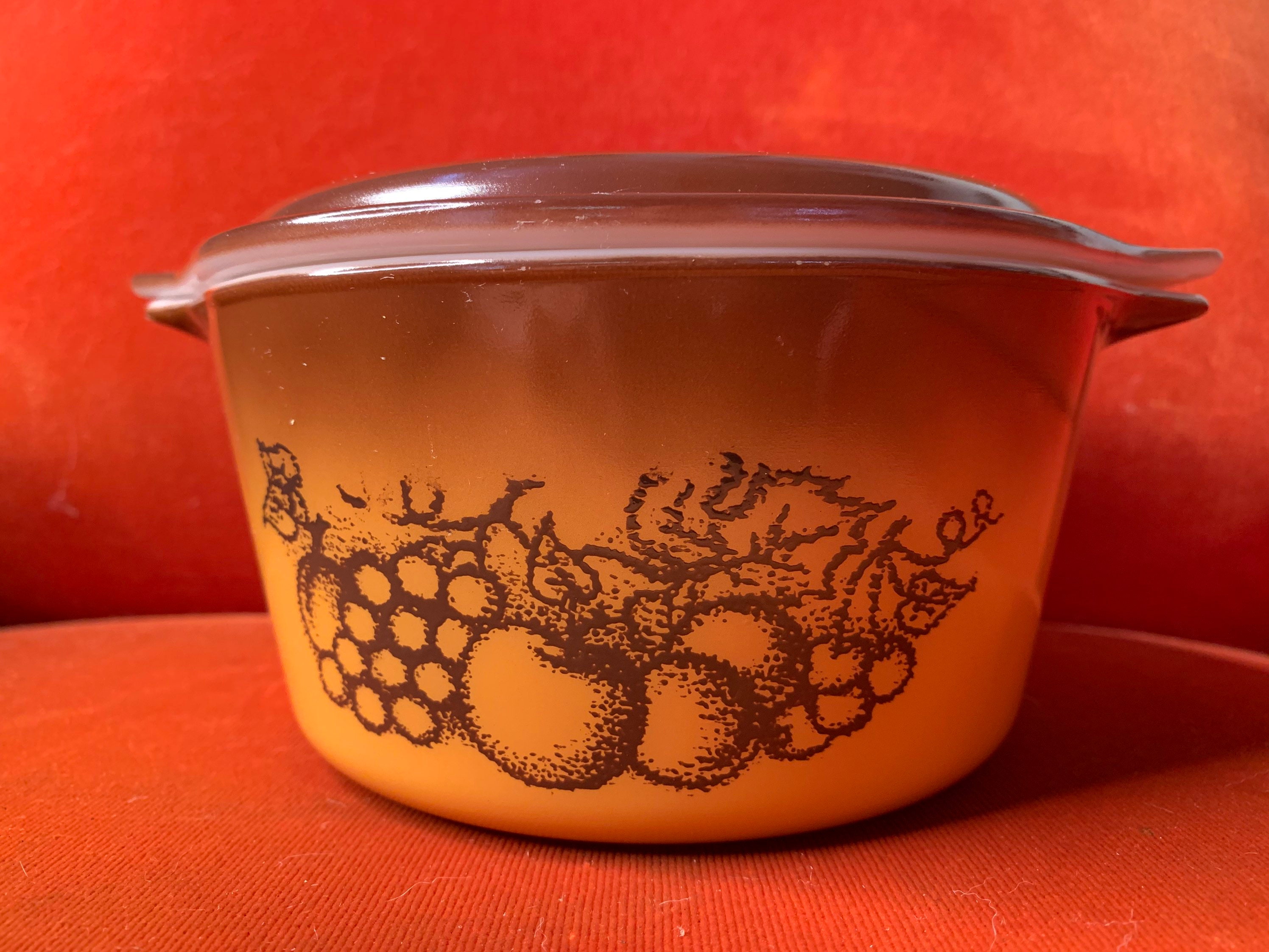 Old Orchard Pattern Pyrex 473 1 Quart Casserole Dish With Brown Lid - Etsy