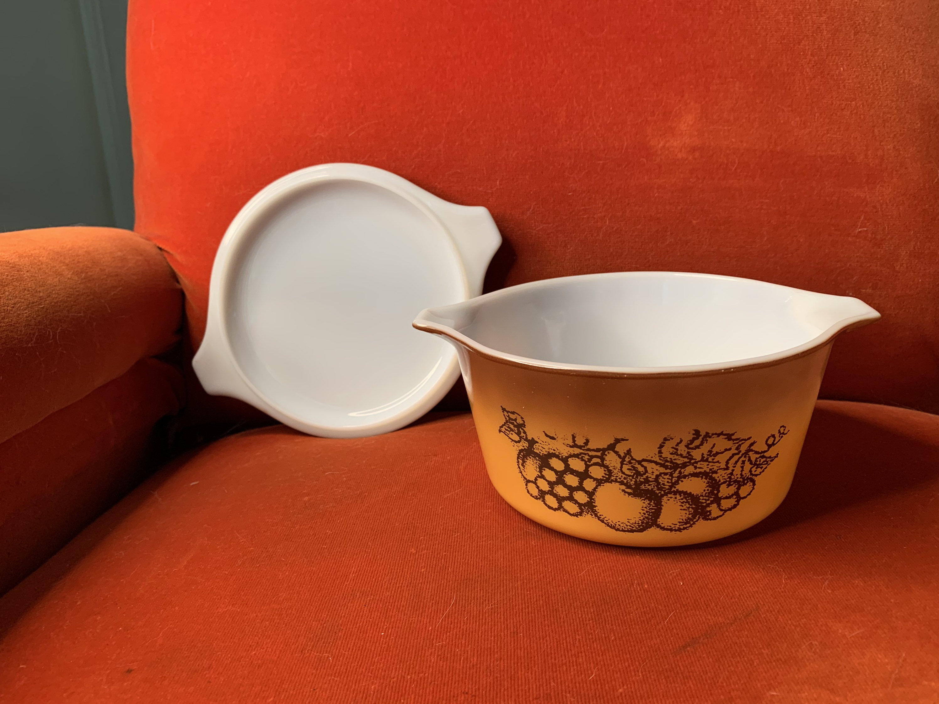 Old Orchard Pattern Pyrex 473 1 Quart Casserole Dish With Brown Lid - Etsy