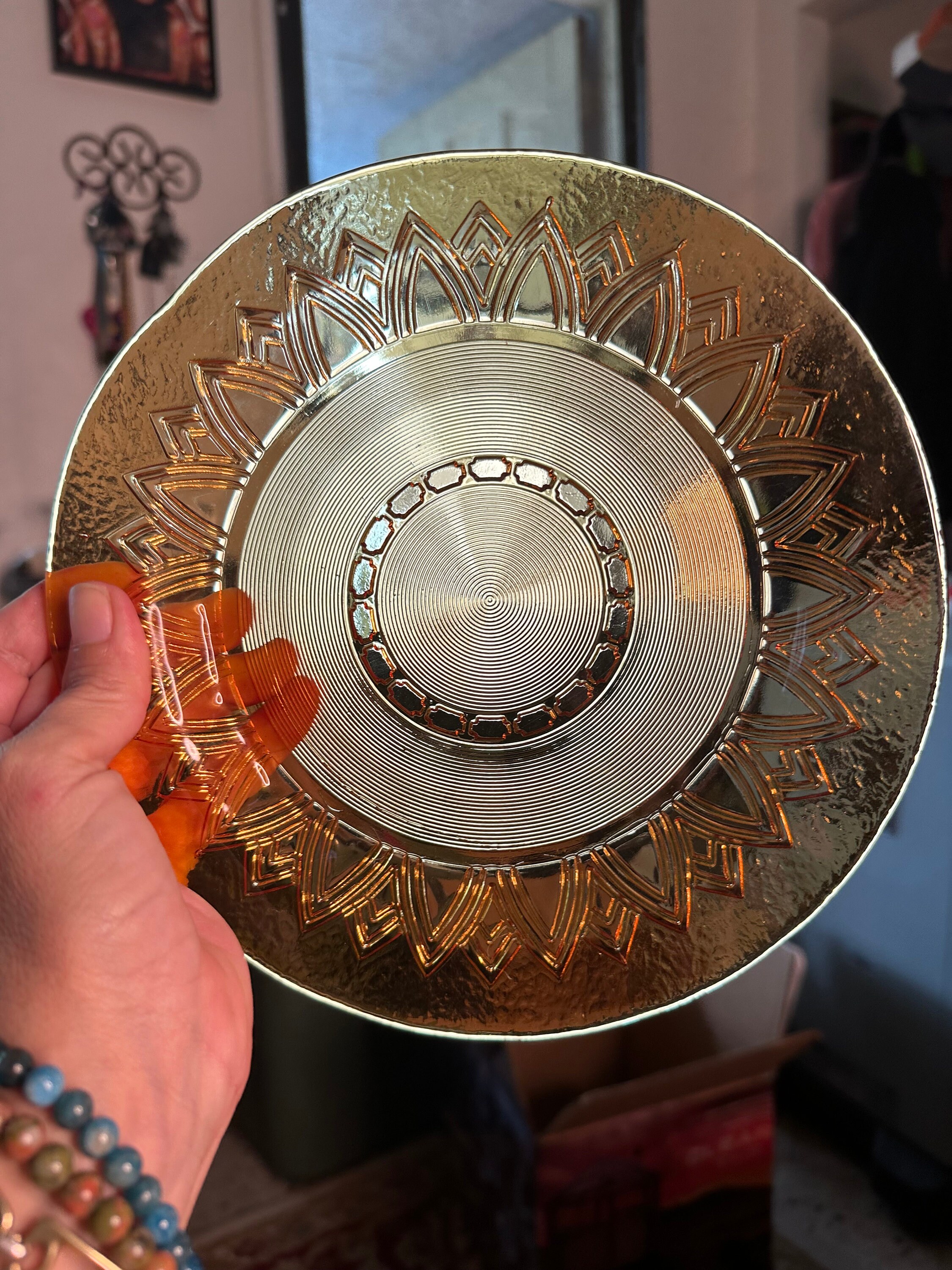 Set of 4 Vintage Amber Plates - Etsy