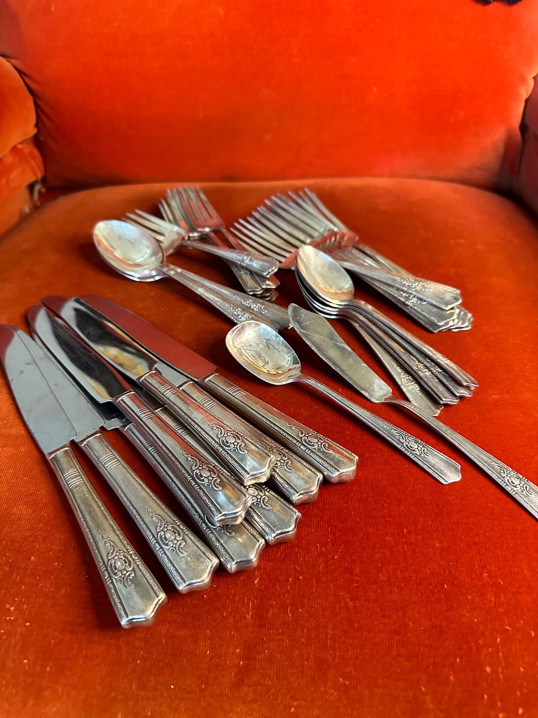 Vintage Mid Century Harmony House Plate AA+ Silver-plated Flatware Lot - Maytime Pattern 36 ...