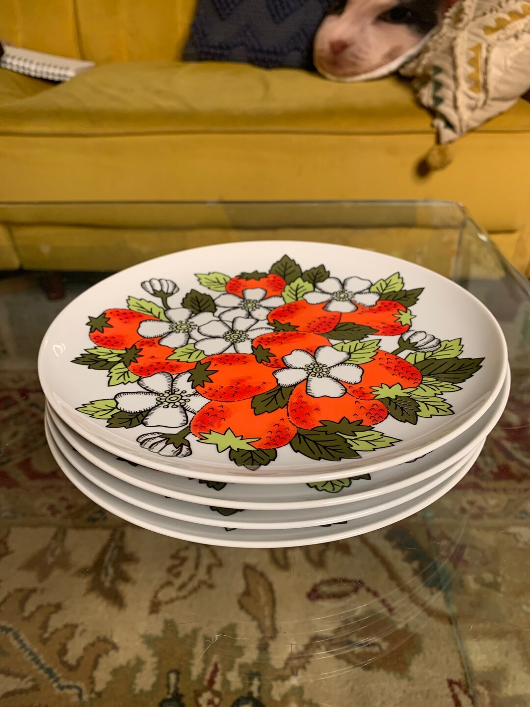 Set of 4 Fitz & Floyd Strawberry Plates - Etsy