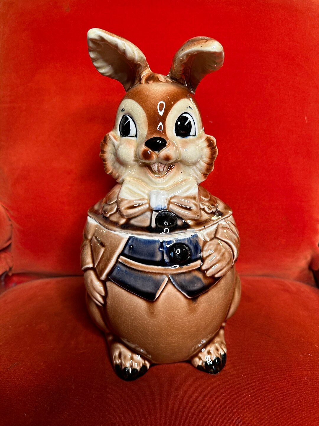 Vintage Brown Rabbit Cookie Jar Royal Sealy Japan - Etsy