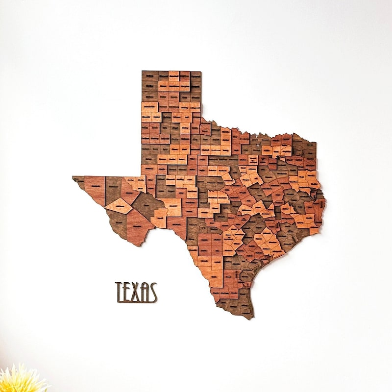Texas Art Wood Wall - Etsy