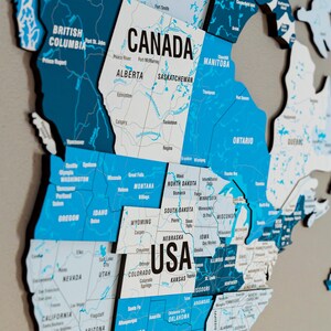 Push Pin World Map Wall Art Wooden World Map Wall Decor for Living Room ...