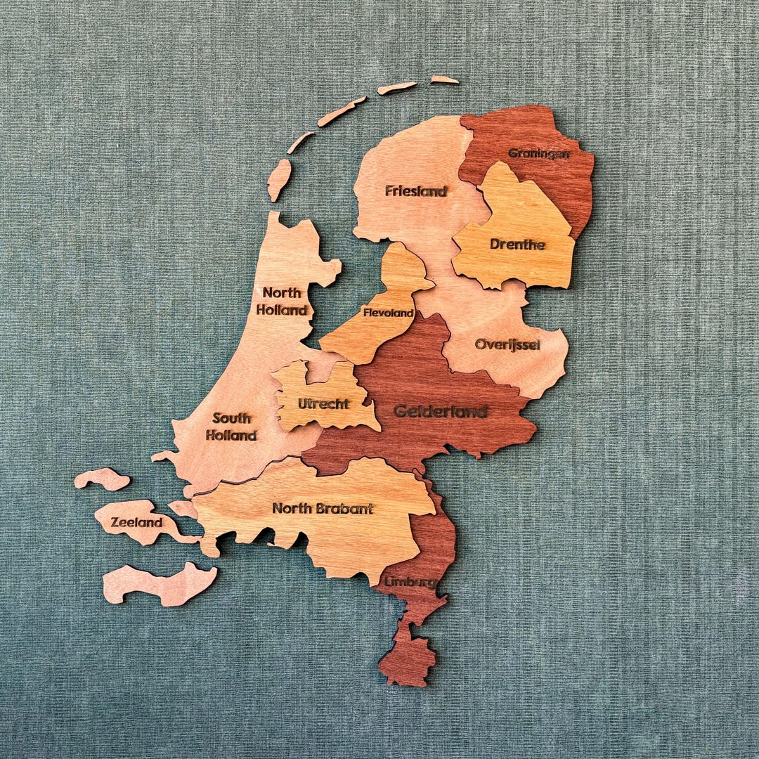 Wooden Netherlands Map Wall Art Amsterdam Travel Map Modern Home Office ...