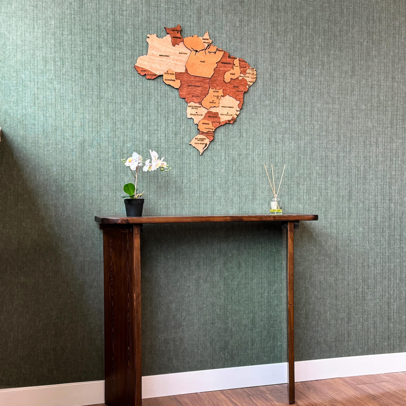 Wooden Brazil Country Map Wall Art Rio De Janeiro Travel Map Modern ...