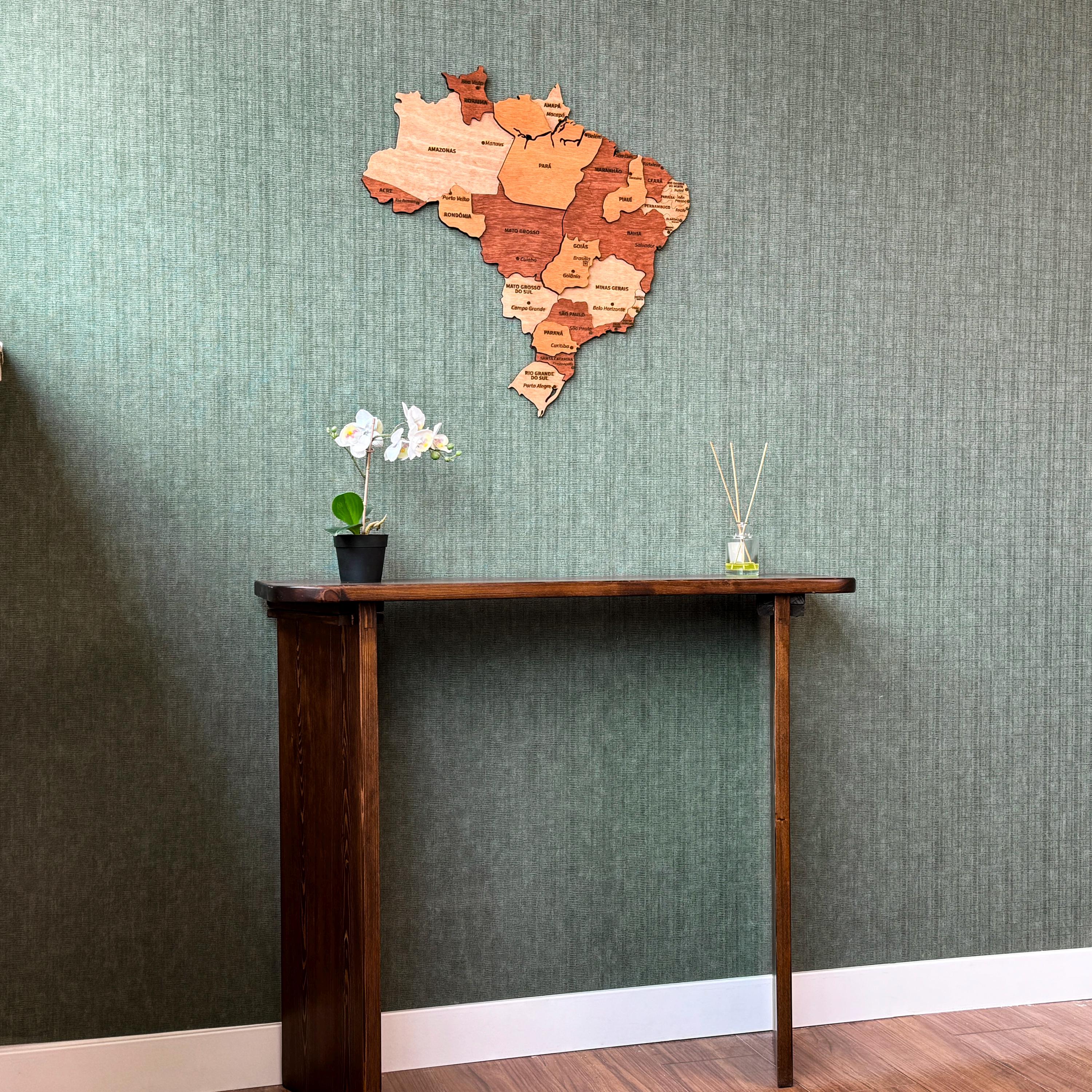 Wooden Brazil Country Map Wall Art Rio De Janeiro Travel Map Modern ...