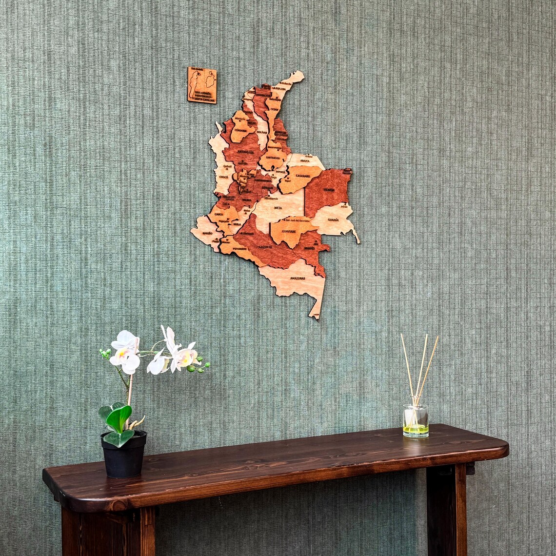 Wooden Colombia Map Wall Art Bogota Travel Map Colombian Home Office ...