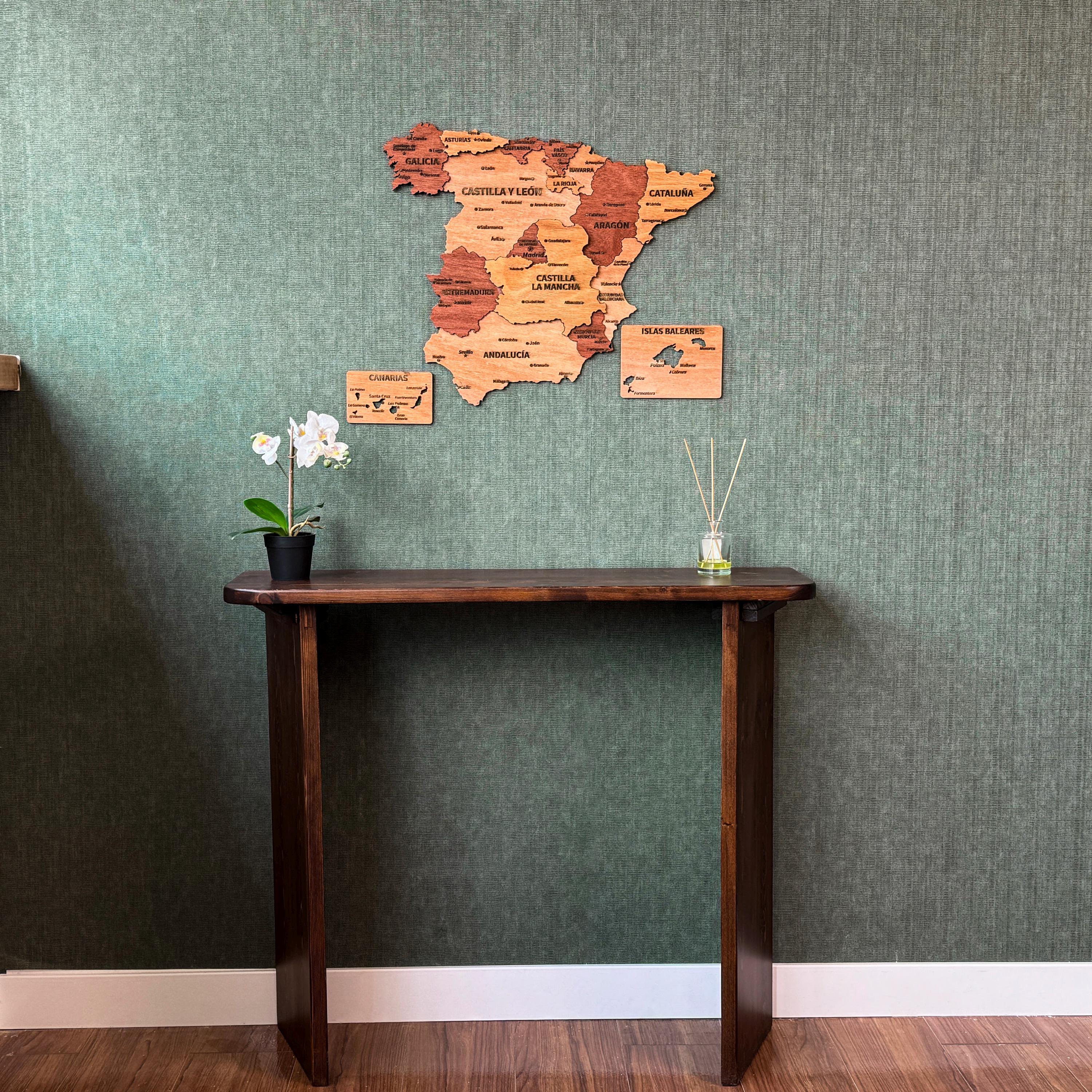 Wooden Spain Map Wall Art Madrid Travel Map Modern Home Office Decor ...