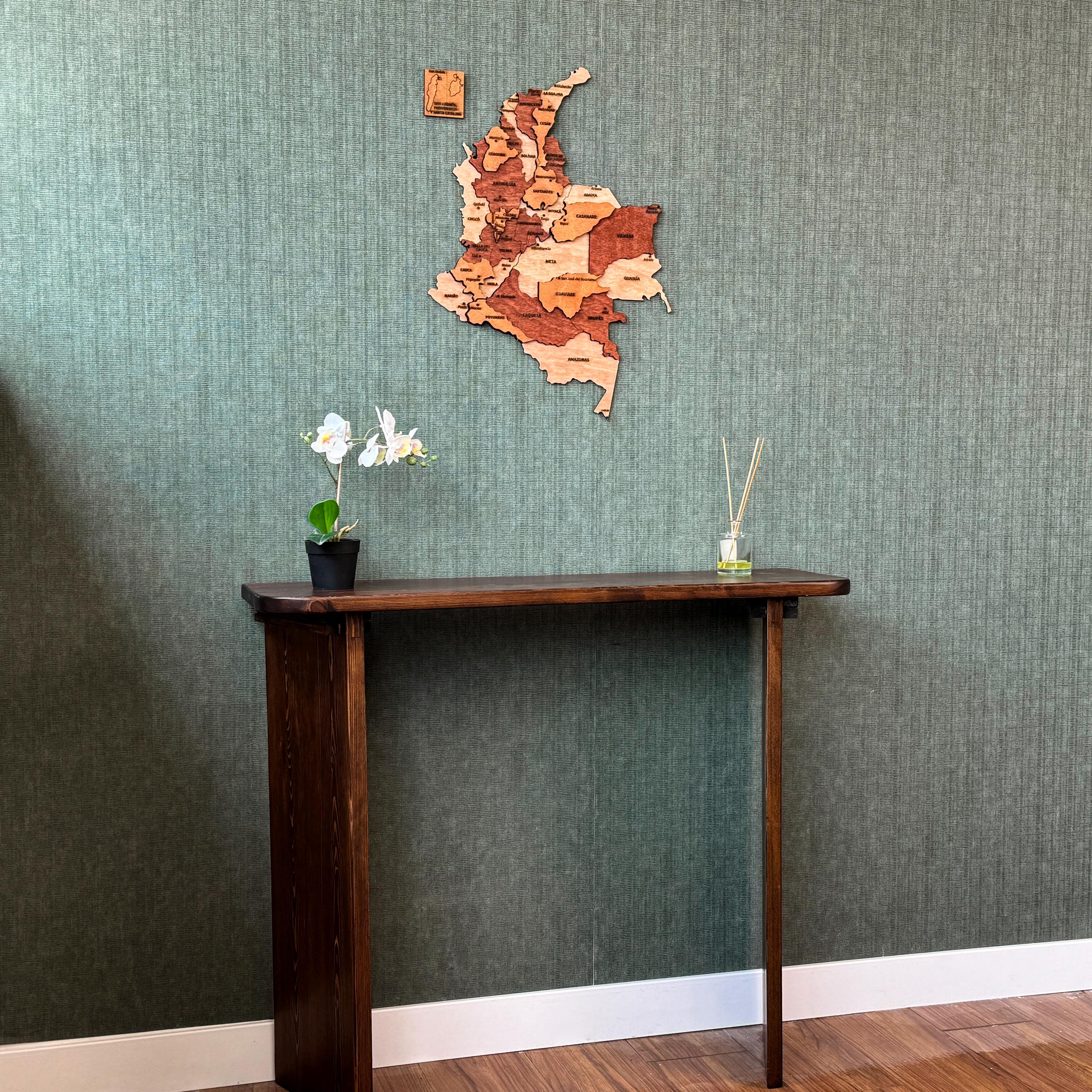 Wooden Colombia Map Wall Art Bogota Travel Map Colombian Home Office ...