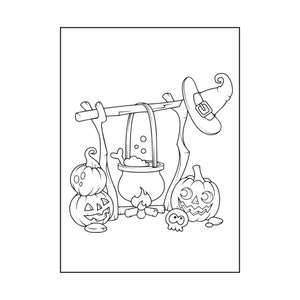 100 Halloween Coloring Book Pages | Kids & Adults | Digital Download ...