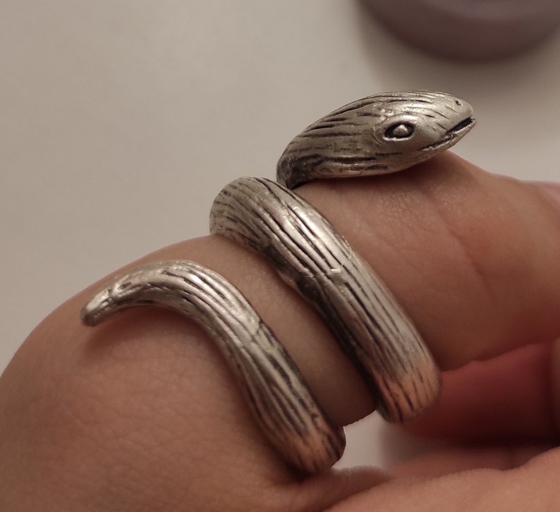 Snake Halloween Ring, Animal Handmade Ring, Chunky Silver Jewelery ...