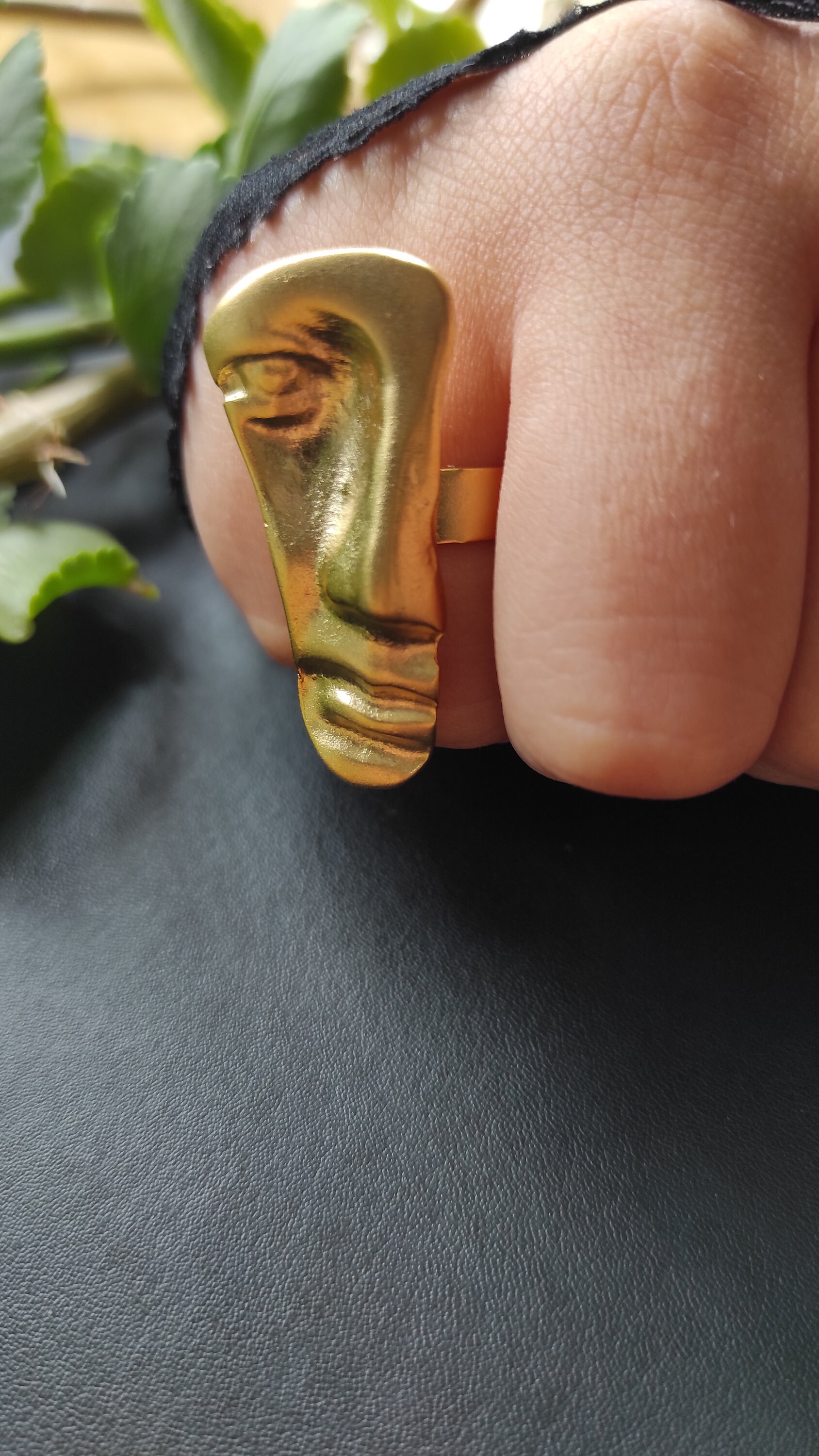 Christmas Gifts Antique Face Gold Ring Silver Abstract - Etsy UK
