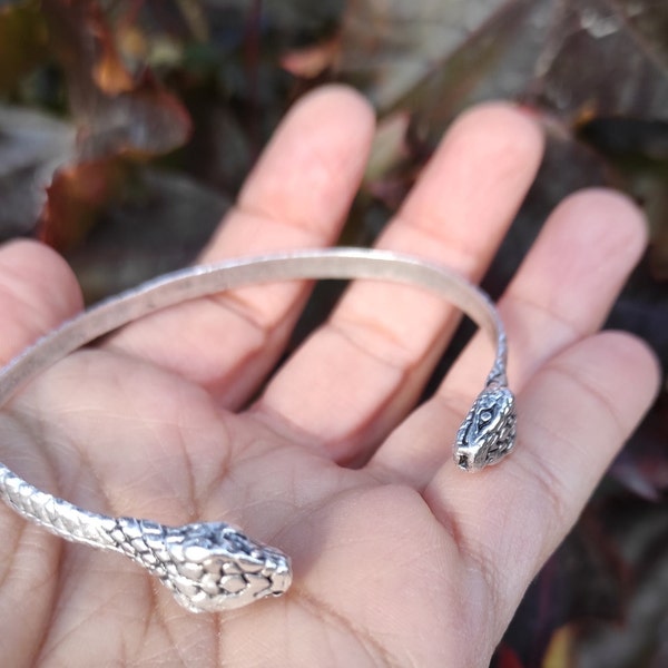 Sterling Silver Snake Head Bracelet - Etsy