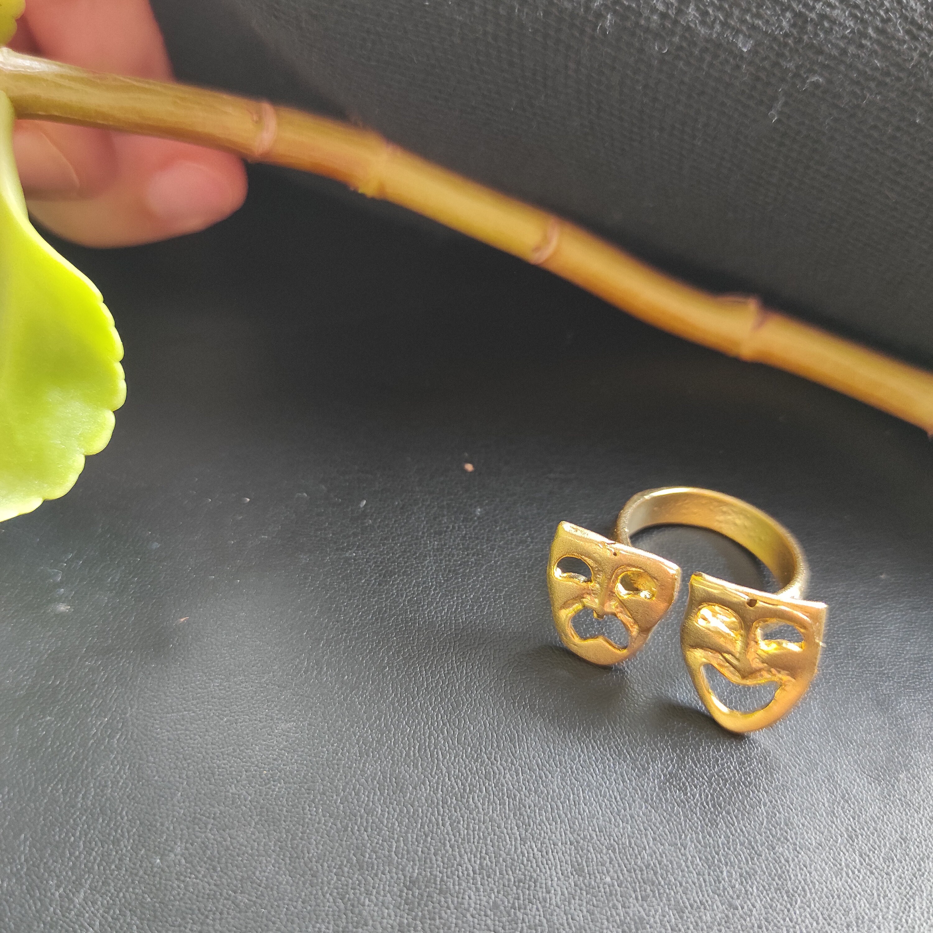 Christmas Gifts Antique Face Gold Ring Silver Abstract - Etsy UK