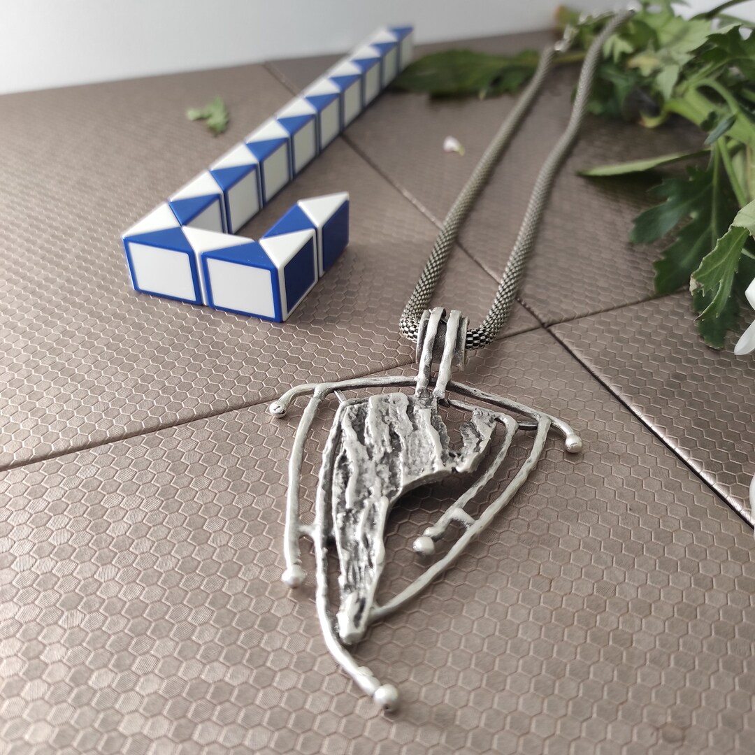 Vintage Silver Symbol Pendant Necklace: Boho Hippie Jewelry - Etsy