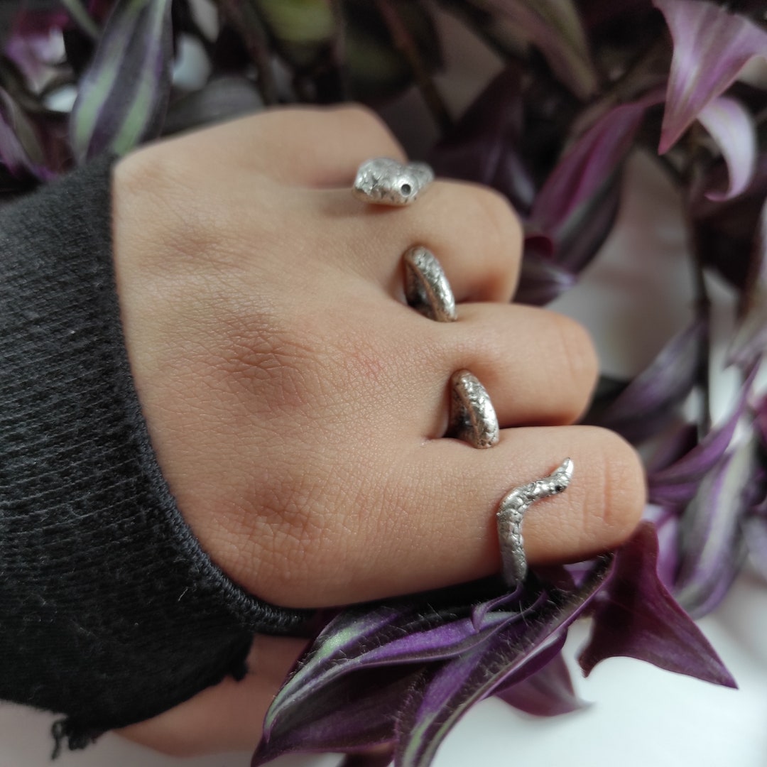 Snake Halloween Ring, Animal Handmade Ring, Chunky Silver Jewelery ...
