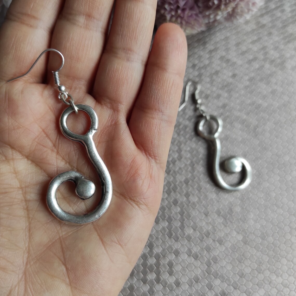 Abstract Dangle Drop Earrings-silver Bohemian Jewellery-huge Women ...