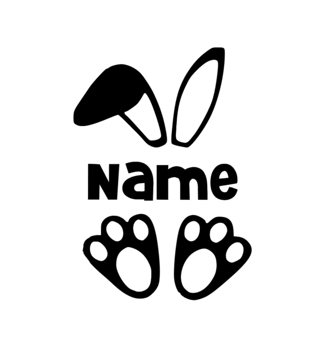 Personalised Easter Bunny Vinyl Decal Sticker 20 COLOURS - Etsy