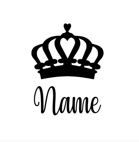 Personalised Princess Crown Name Vinyl Decal Sticker Great - Etsy