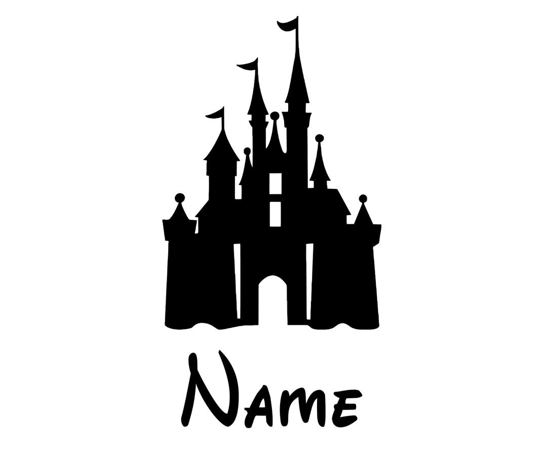Personalised Disney Castle Name Vinyl Decal Sticker Great for Water ...