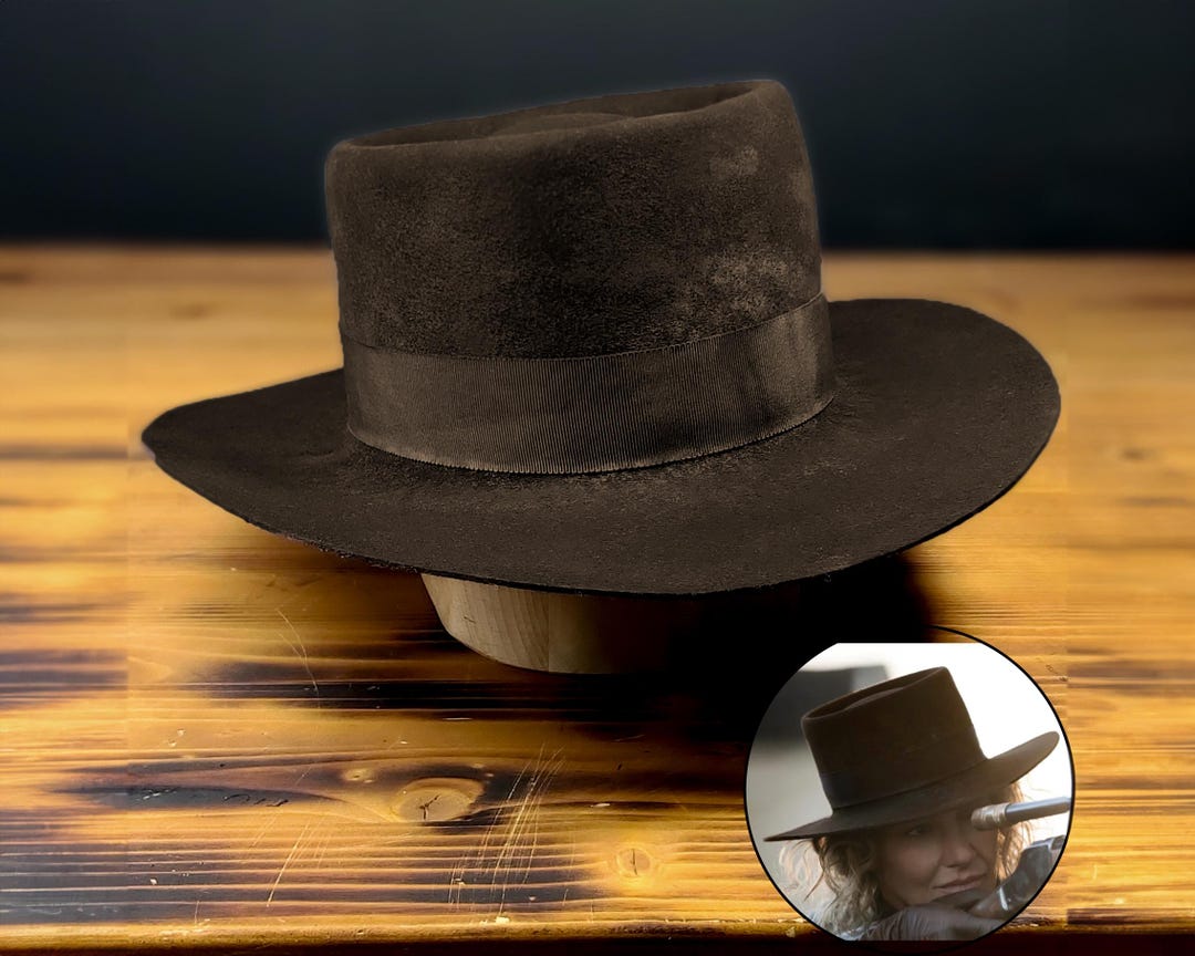 Margaret Dutton Hat Replica | Custom Distressed Western Gambler Hat ...