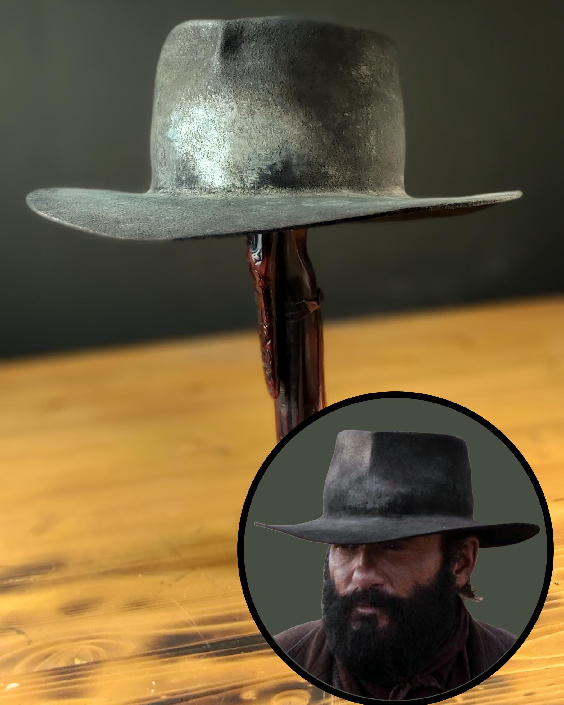 James Dutton Hat Replica – Custom Distressed Western Gambler Hat – 1883 ...