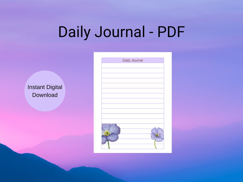 Simple Lined Journal Page, Printable, Writing Paper, Instant Download ...