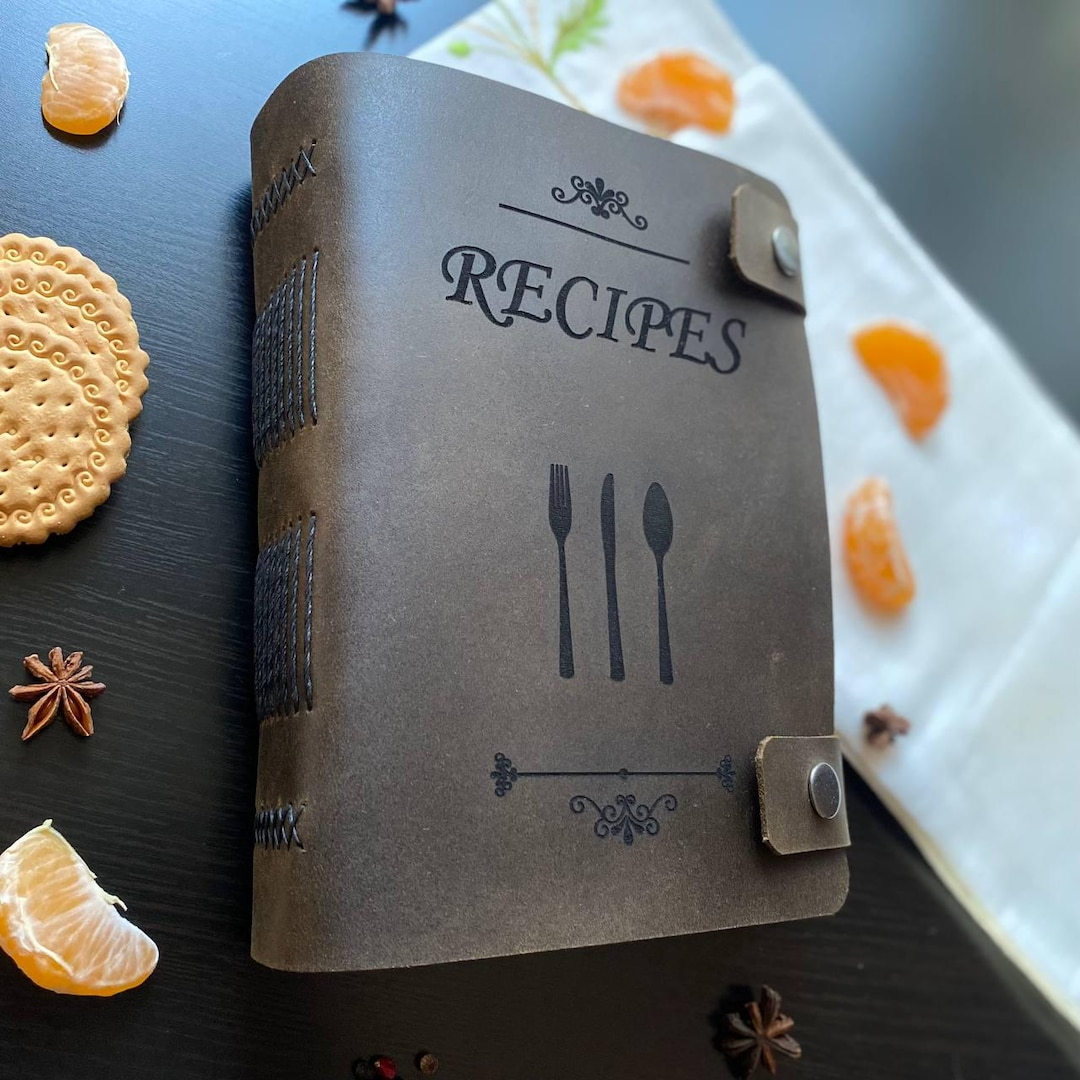 Personalized Leather Recipe Book – Custom Cookbook Journal | Unique ...