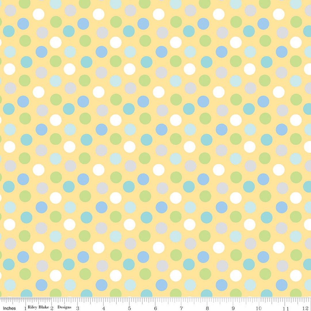 SPECIAL DELIVERY - POLKA Dot Yellow Fabric, by Doodlebug Designs for ...