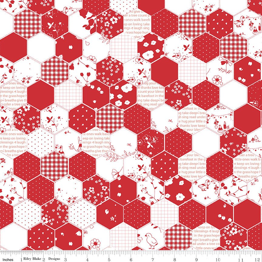 RED HOT PATCHWORK Cheater Fabric - Etsy