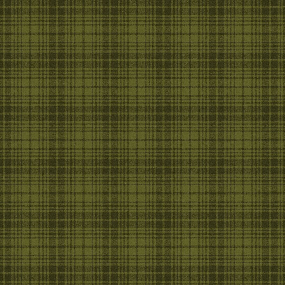WOOL PLAID - GREEN, Moose in the Wood, by Cheryl Haynes for Benartex - Etsy