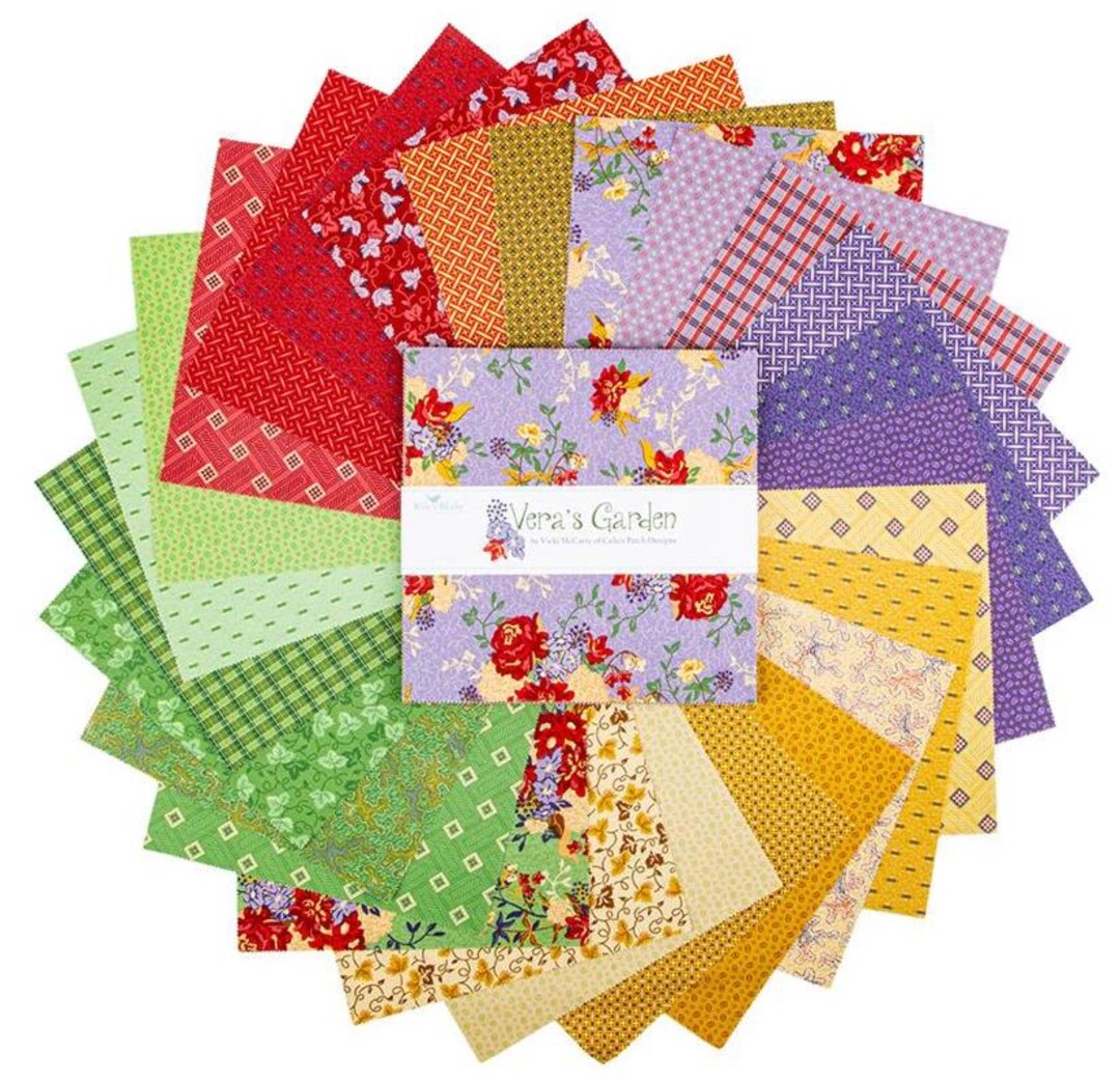 VERA'S GARDEN 10" STACKER, by Vicki Mccarty of Calico Patch Designs - Etsy