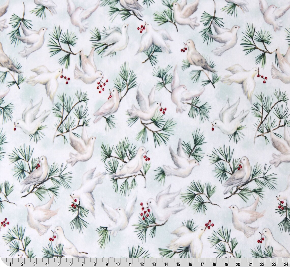 WHITE DOVES CUDDLE, by Shannon Fabrics - Etsy