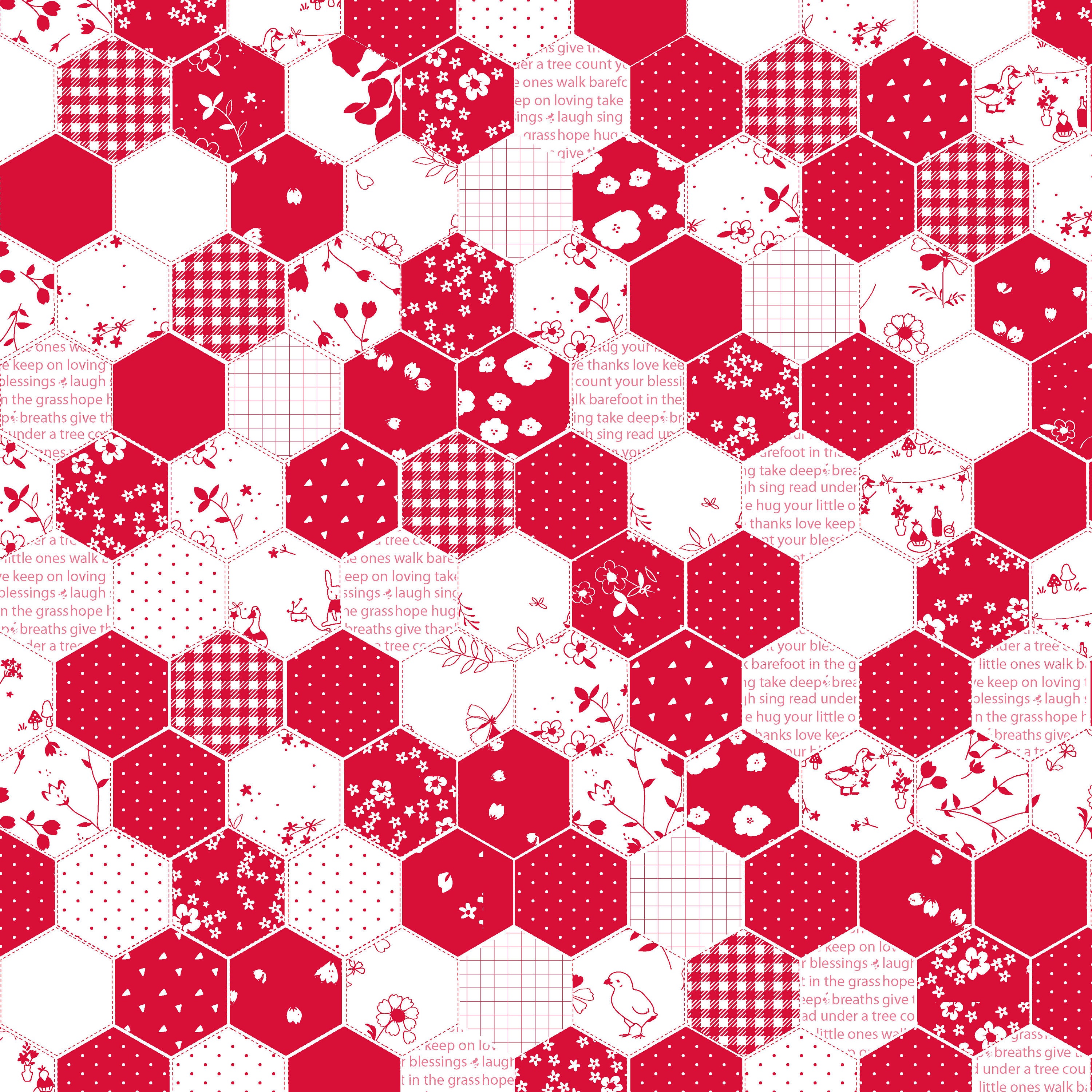 RED HOT PATCHWORK Cheater Fabric - Etsy