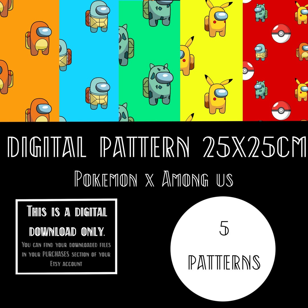 Pokemon X Among Us Digital Papers / Seamless Patterns - Etsy