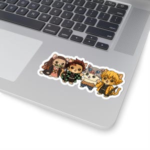 Demon Slayer Cat Tanjiro, Nezuko, Zenitsu and Inosuke Vinyl Sticker ...