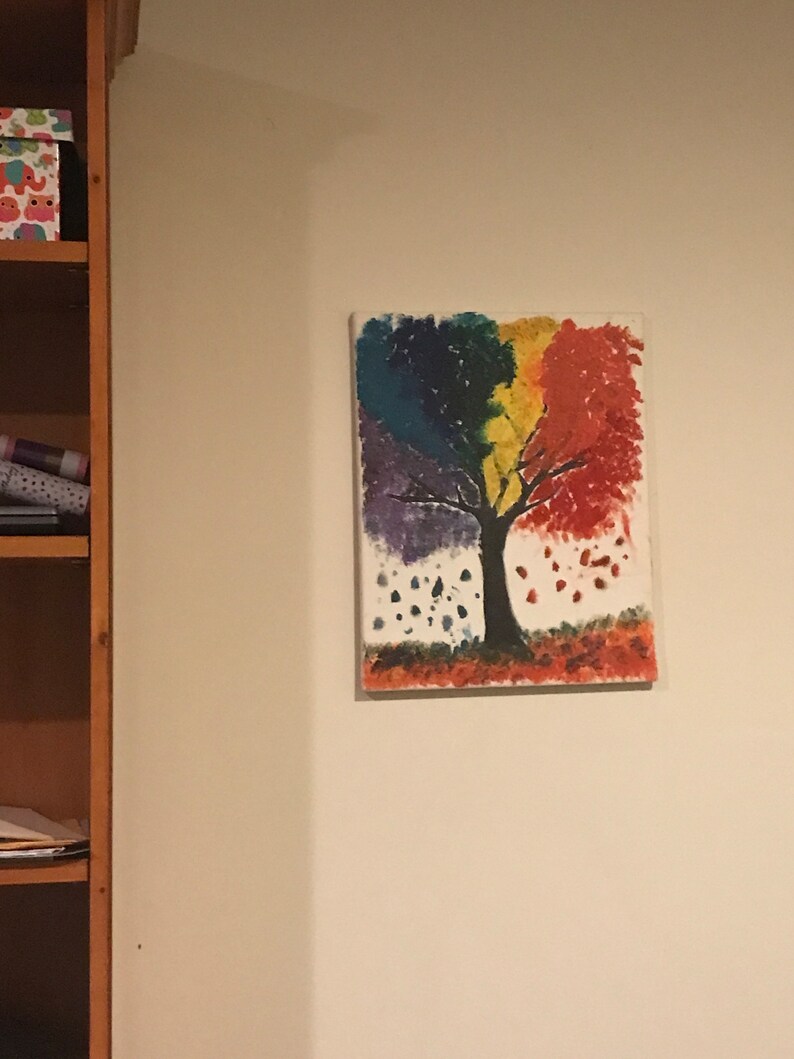 Rainbow Tree Painting - Etsy
