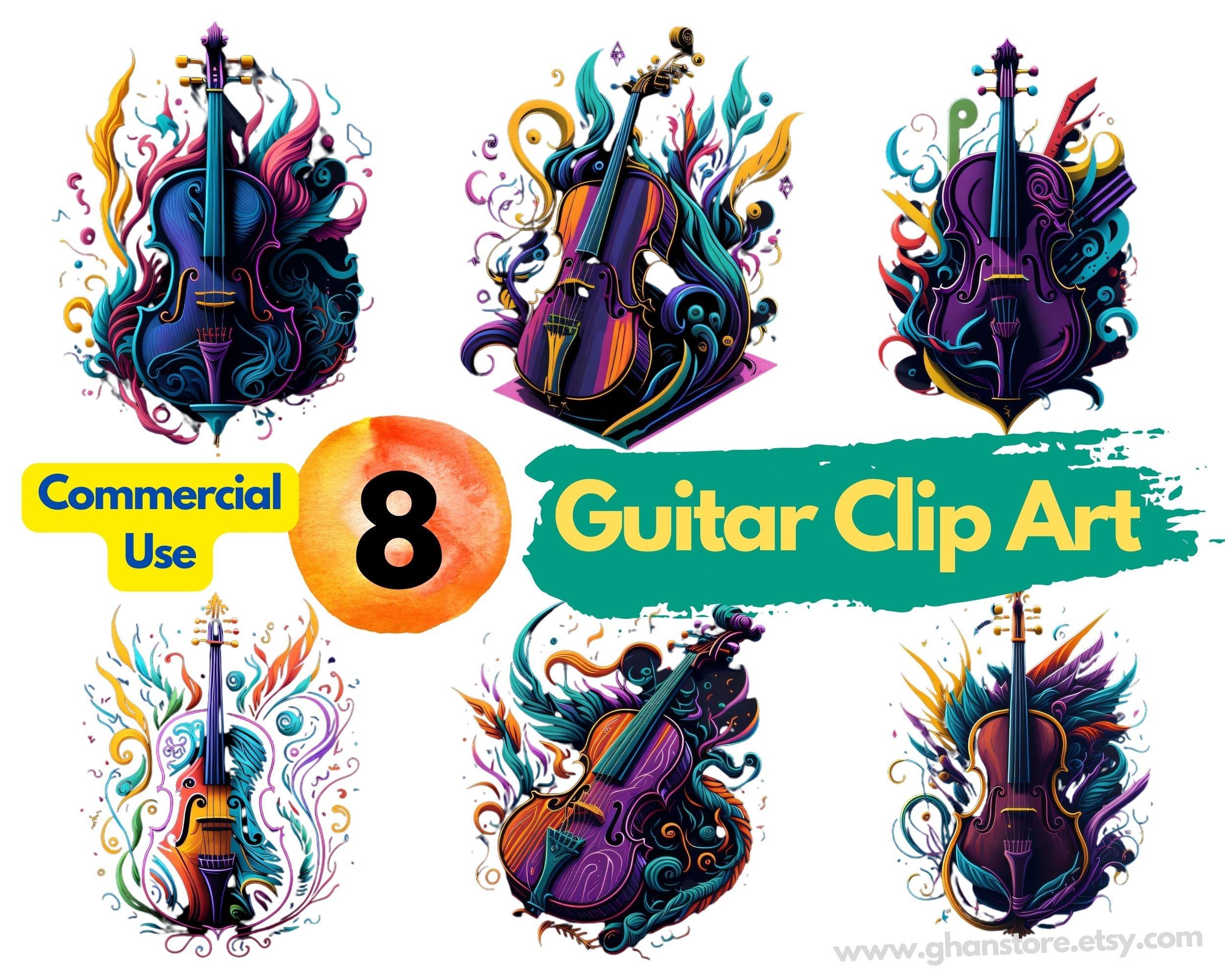 Guitar Clipart Bundle Commercial Use Digital Download Clipart - Etsy