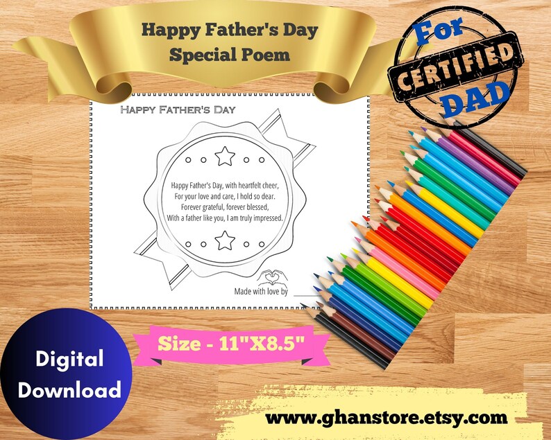Fathers Day Printable, Fathers Day Colouring Page, Fathers Day ...