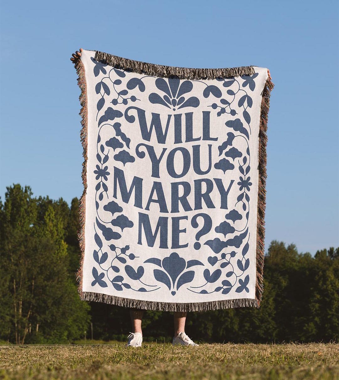 Will You Marry Me, Engagement Proposal Woven Blanket, Unique Marriage ...